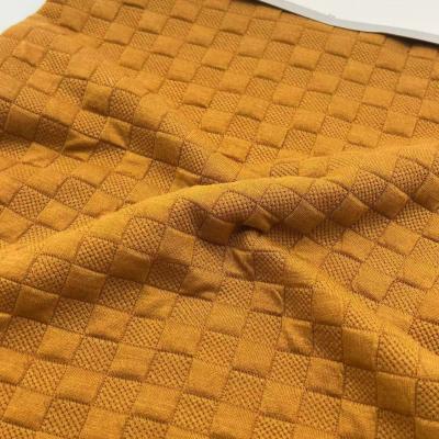 China Ready Stock Cable Jacquard Knit Fabric Material 98%P 2%Sp 160cm 360gsm C13-094 for sale