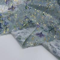 China Low Shrinkage jacquard woven silk Cutting Foiled Printing L02-020-9 for sale
