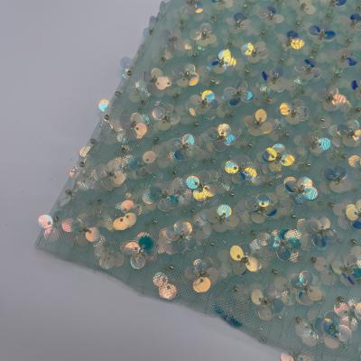 China Various Colors Available Sequins Embroidered Cloth with Embroidery Fabric M13-018 for sale