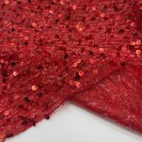 China Shiny Garment Mesh Sequins Embroidery Fabric M18-001 for sale