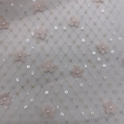 China Patterns Glitter Embroidery Fabric Lightweight M13-029 for sale