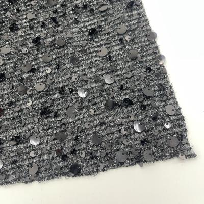 China Waterproof Durable Embroidered Sequin Lace Fabric M18-002 for sale