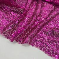 China Glitzy Sequins Embroidery Design 100% Polyester Purple Fabric For Cloth for sale