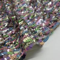 China Glitzy Sequins Embroidery Design 95% P 5% SP Colorful Sequin Fabric For Dress for sale