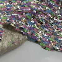 China Glitzy Sequins Embroidery Design 95% P 5% SP Colorful Sequin Fabric For Dress for sale