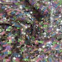 China Glitzy Sequins Embroidery Design 95% P 5% SP Colorful Sequin Fabric For Dress for sale