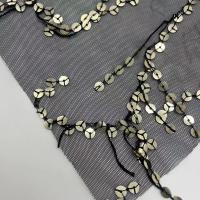 China Mesh  Sequins Embroidery  100% P  Gold Sequin Add Difference Net Fabric For Dress for sale