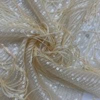 China Glittering Embroidered Fabric 100% Polyester Gold Sequin For Women Evening Dresses for sale