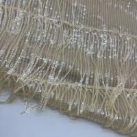 China Glittering Embroidered Fabric 100% Polyester Gold Sequin For Women Evening Dresses for sale
