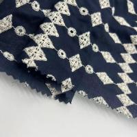 China Custom Wholesale Price Embroidery Fabric 100% Cotton Black For Home Textile for sale