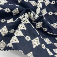 China Custom Wholesale Price Embroidery Fabric 100% Cotton Black For Home Textile for sale