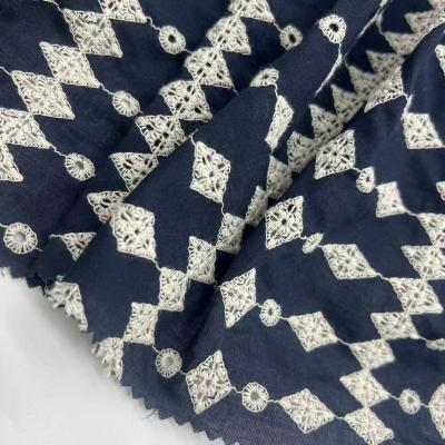 China Custom Wholesale Price Embroidery Fabric 100% Cotton Black For Home Textile for sale