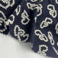 China Black Embroidery Textile 100% Cotton Fabric And 100% Cotton Thread For Curtain for sale