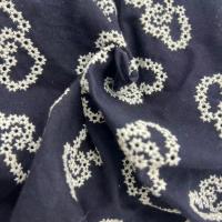 China Black Embroidery Textile 100% Cotton Fabric And 100% Cotton Thread For Curtain for sale