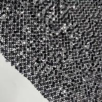 China Classic Black Sequin Mesh Embroidery Fabric 190GSM Breathable For Party Dresses for sale