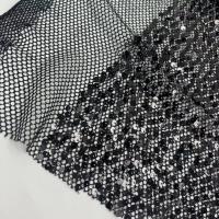 China Classic Black Sequin Mesh Embroidery Fabric 190GSM Breathable For Party Dresses for sale