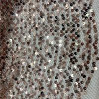 China Sequins Embroidery Fabric 70% P 30% M Gold Color Used For Decorate Evening Dresses for sale