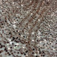 China Sequins Embroidery Fabric 70% P 30% M Gold Color Used For Decorate Evening Dresses for sale