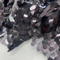 China Classic Black Color 100% Polyester Sequins Embroidery Fabric For Decorate Clothes for sale