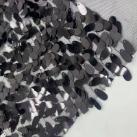 China Classic Black Color 100% Polyester Sequins Embroidery Fabric For Decorate Clothes for sale
