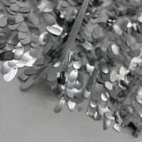 China Classic Sequins Embroidery Fabric White Color 100% Polyester Fabric For Decorate Clothes for sale