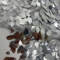 China Classic Sequins Embroidery Fabric White Color 100% Polyester Fabric For Decorate Clothes for sale