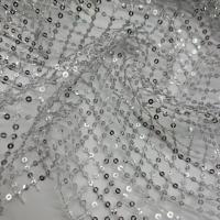 China Sequin Adorned Material 100% Polyester Three Color Choose Fabric For Party Dresses for sale