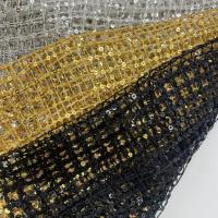 China Sequin Adorned Material 100% Polyester Three Color Choose Fabric For Party Dresses for sale