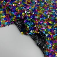 China Glitzy Sequins Embroidery Design 95% polyester 5% Spandex Colorful Sequin Fabric For Vest for sale