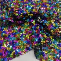 China Glitzy Sequins Embroidery Design 95% polyester 5% Spandex Colorful Sequin Fabric For Vest for sale