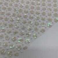 China Sequins Flowers Pattern Design Niche Style Beige Color  100% Polyester Fabric For Clothing for sale