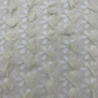 China Popular Mesh Embroidered Fabric In Beige Moderate Weight Textile For Clothing for sale