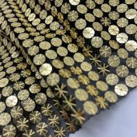 China Sequins Embroidery Fabric 100% P Gold Color For Decorate Men Sequin Shirt for sale