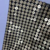 China Sequins Embroidery Fabric 100% P Gold Color For Decorate Men Sequin Shirt for sale