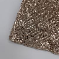 China Sequins Embroidery Fabric 95% P 5% SP Gold Color For  Sequin Skirts for sale
