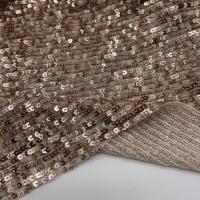China Sequins Embroidery Fabric 95% P 5% SP Gold Color For  Sequin Skirts for sale
