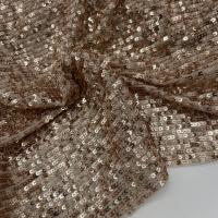 China Sequins Embroidery Fabric 95% P 5% SP Gold Color For  Sequin Skirts for sale