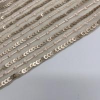 China Sequins Embroidery Cloth 95% P 5% SP Gold Color Good For Sequin Skirts for sale