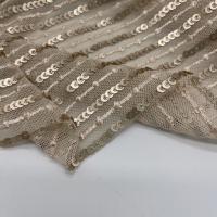China Sequins Embroidery Cloth 95% P 5% SP Gold Color Good For Sequin Skirts for sale