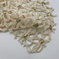 China Sequin Flowers Pattern In Gold Colors Plain Embroidery Fabric For Girl Daily Dresses for sale