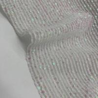 China Sequins Mesh Embroidery Fabric 100% Polyester Shiny Color For Sequin Skirts for sale