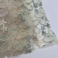 China Sequins Embroidery Fabric 100% Polyester Soft And Comfortable For Sequin Dresses for sale