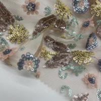 China Colorful Sequins Embroidery Cloth 100% Polyester Good For Sequin Dresses for sale