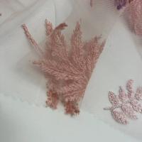 China Leaf Shape Design Sequins Embroidery Cloth Pink Color Good For Sequin Dresses for sale