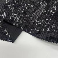 China Neat Black Sequins Embroidery Fabric 95% P 5% SP For Everything Goes With Dress for sale