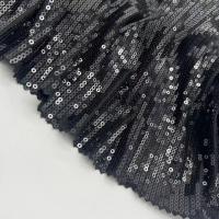 China Neat Black Sequins Embroidery Fabric 95% P 5% SP For Everything Goes With Dress for sale