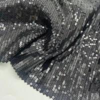 China Neat Black Sequins Embroidery Fabric 95% P 5% SP For Everything Goes With Dress for sale