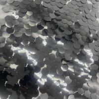 China 100% Polyester Big Black Sequins Embroidery Fabric In Women Party Dress for sale
