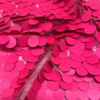 China 100% Polyester Big Pink Sequins Embroidery Fabric For Women Party Skirts for sale