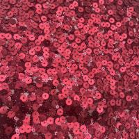 China Burgundy Mesh Sequins Embroidery Fabric 100% Polyester Usually For Women Party Dresses for sale